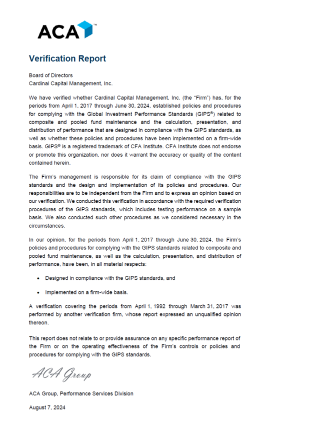 Cardinal Capital Management, Inc. Named 1-Star Top Gun Award Winner ...